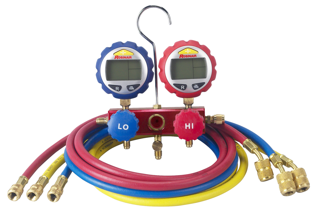 2-WAY ALUM MANIFOLD/HOSE SET, DIGITAL GAUGES | OTC Tools