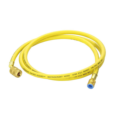 72 INCH YELLOW ENVIRO-GUARD HOSE WITH 45 DEGREE QUICK SEAL FITTING ...